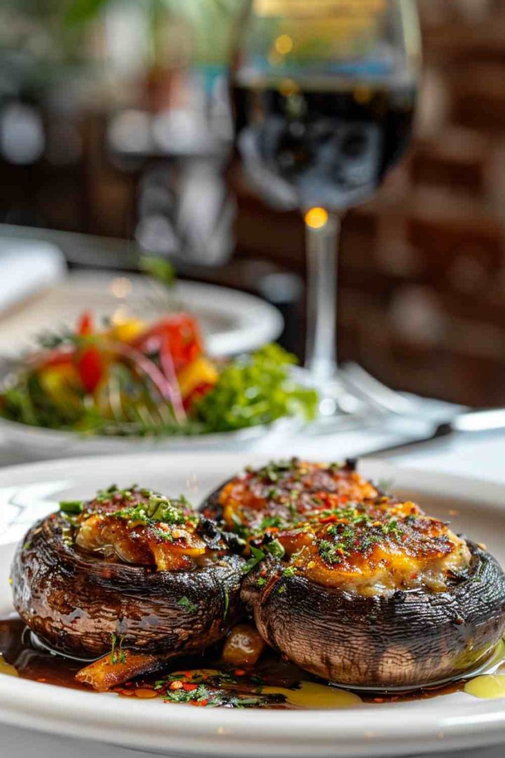 Easy Portabella Mushroom Caps with Goat Cheese
