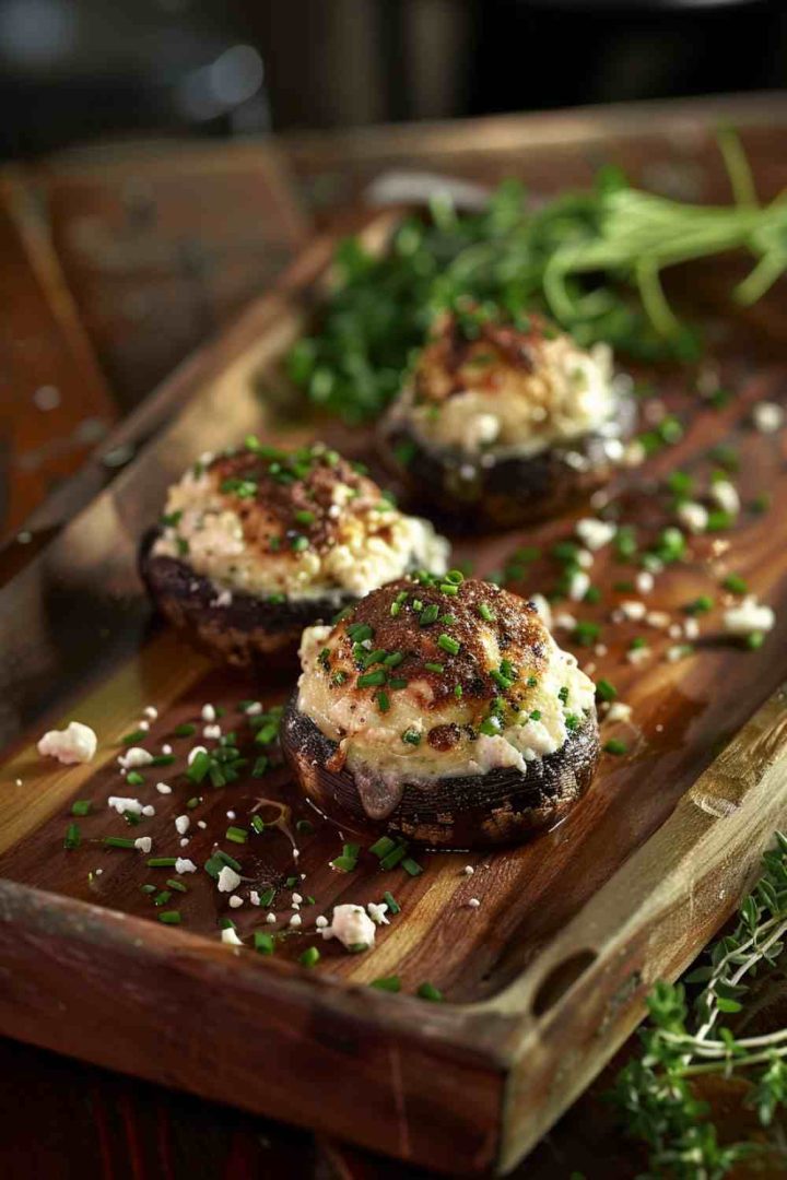 Easy Portabella Mushroom Caps with Goat Cheese