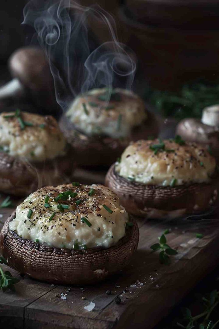 Easy Portabella Mushroom Caps with Goat Cheese