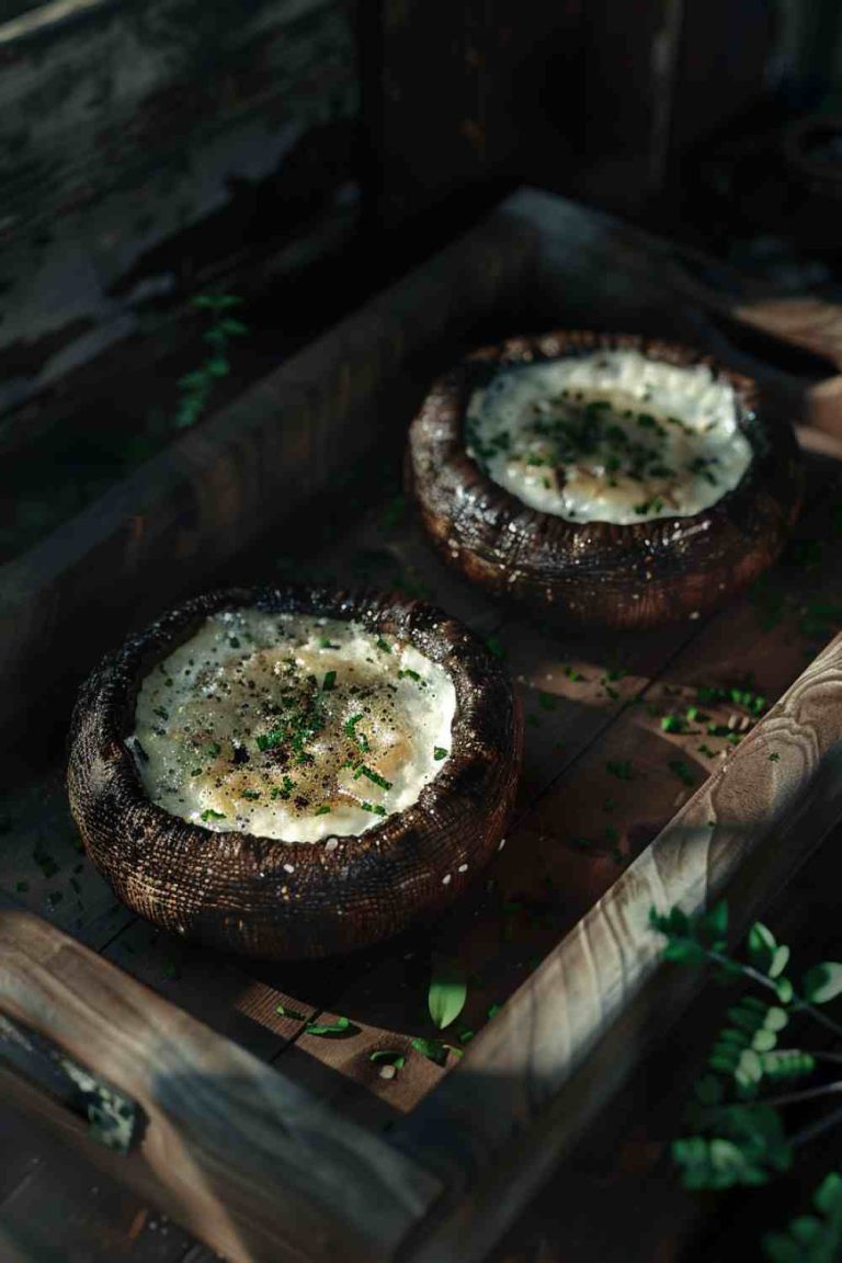 Easy Portabella Mushroom Caps with Goat Cheese