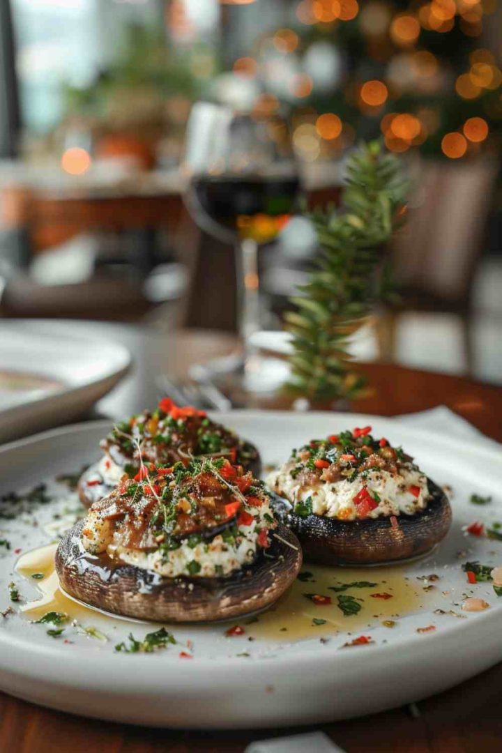 Easy Portabella Mushroom Caps with Goat Cheese